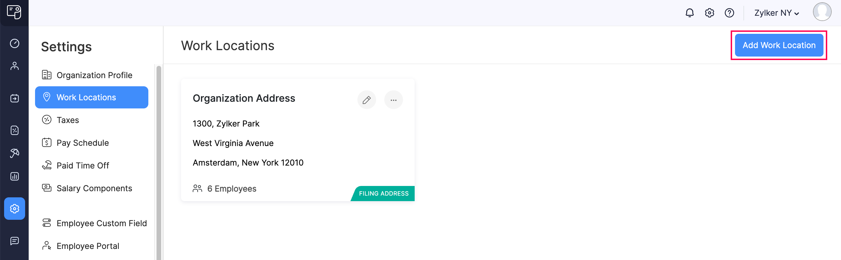 Work Locations | Zoho Payroll | Help