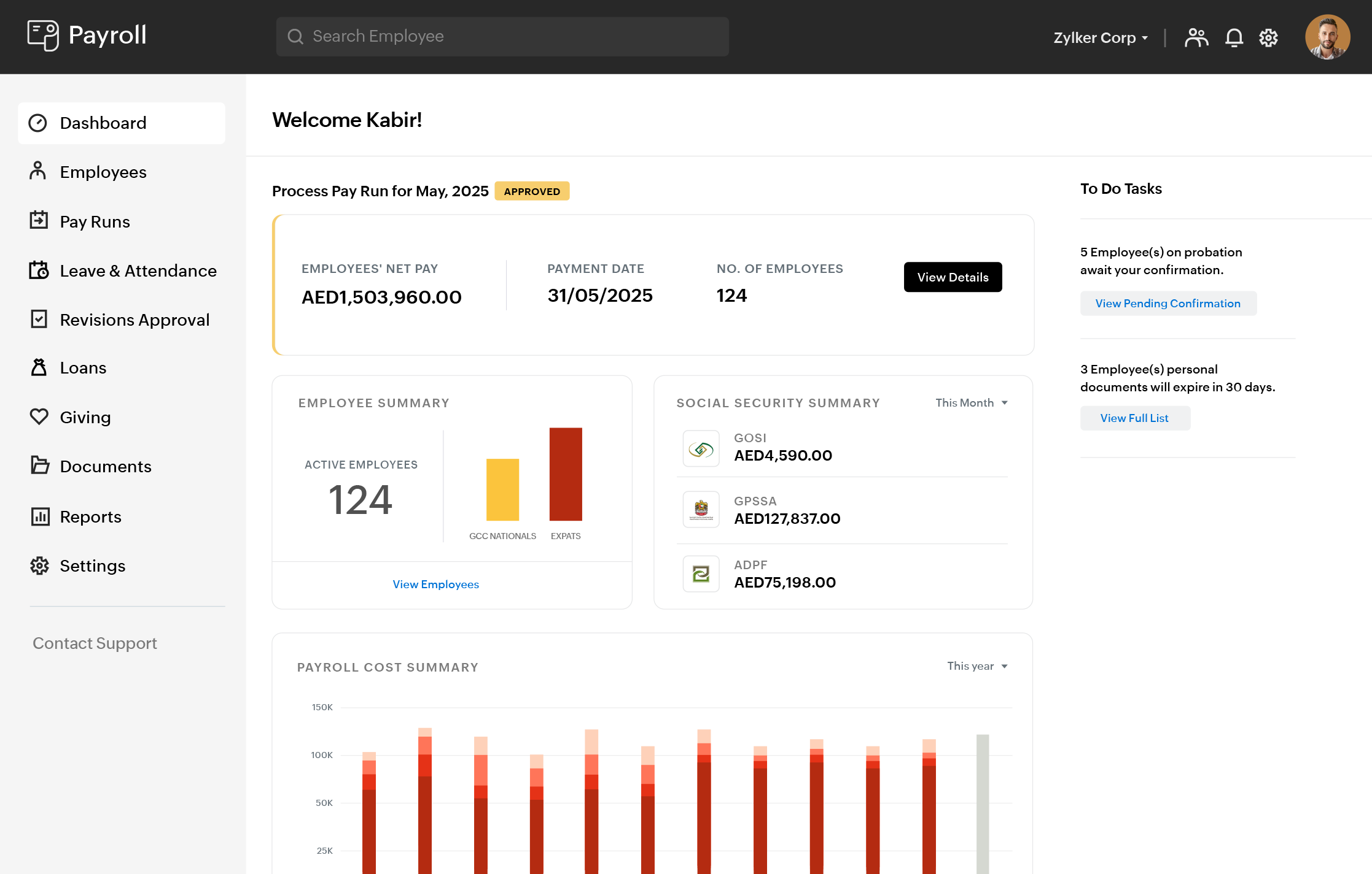 Automate payroll all across the GCC | Zoho Payroll