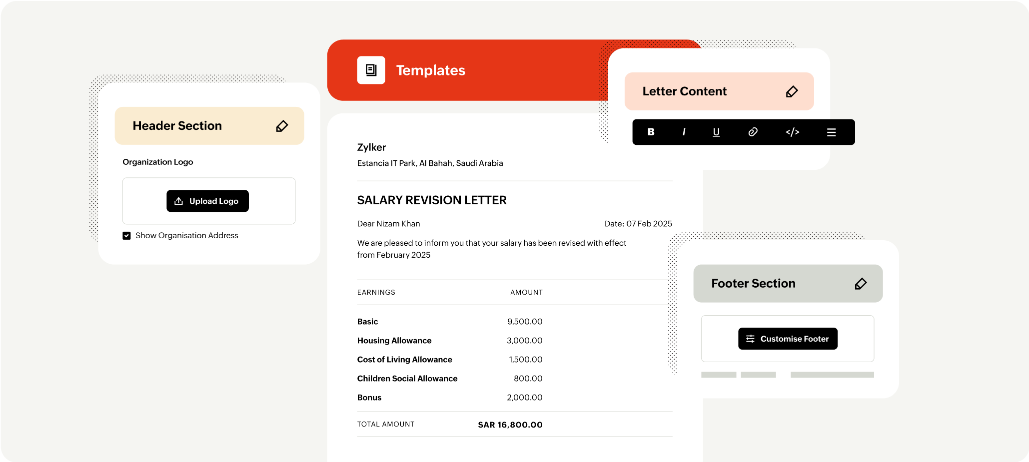 Every feature your payroll process needs | Zoho Payroll Saudi Arabia