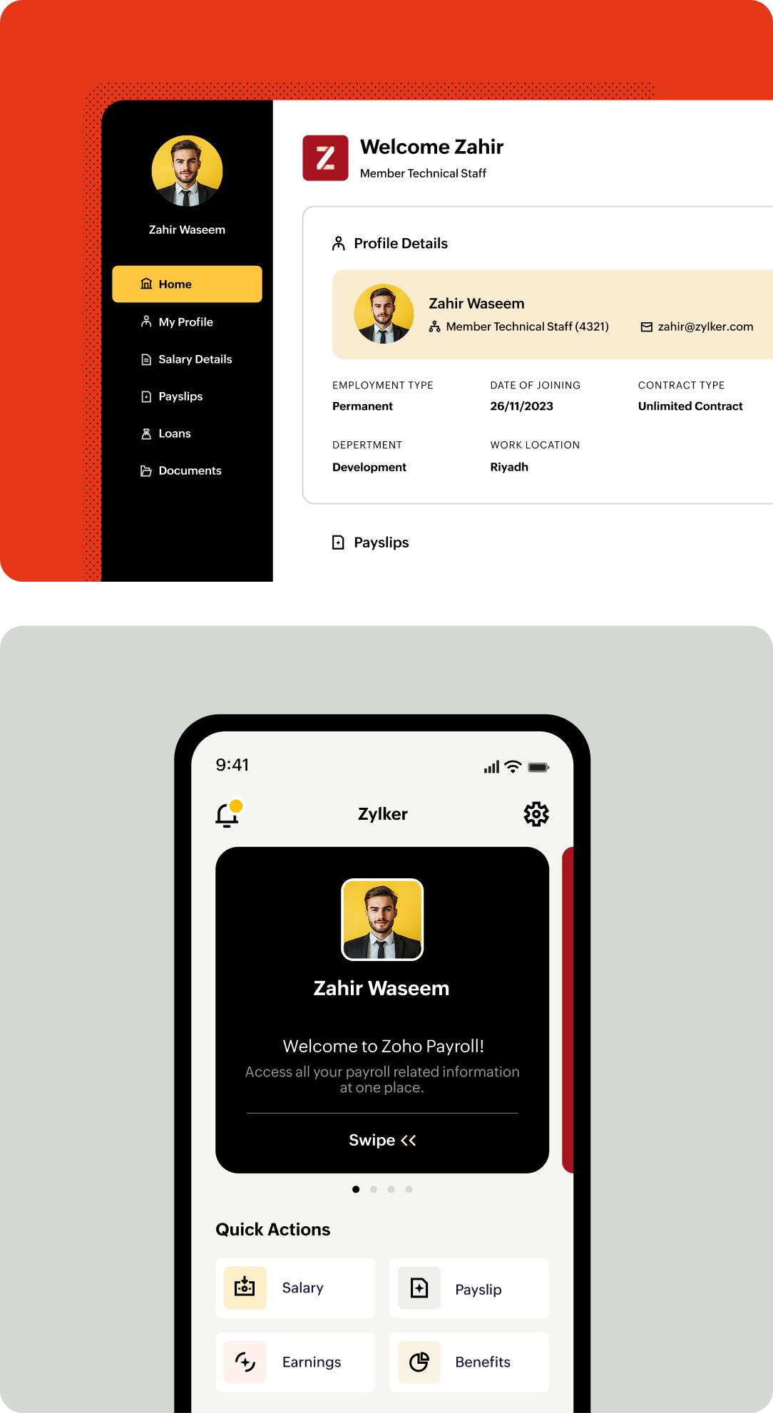 Every feature your payroll process needs | Zoho Payroll Saudi Arabia