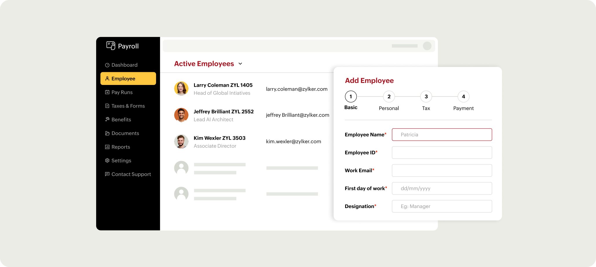 Every payroll feature your business needs | Zoho Payroll USA