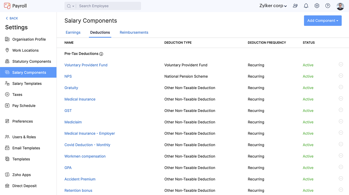 Payroll taxes and compliance | Zoho Payroll