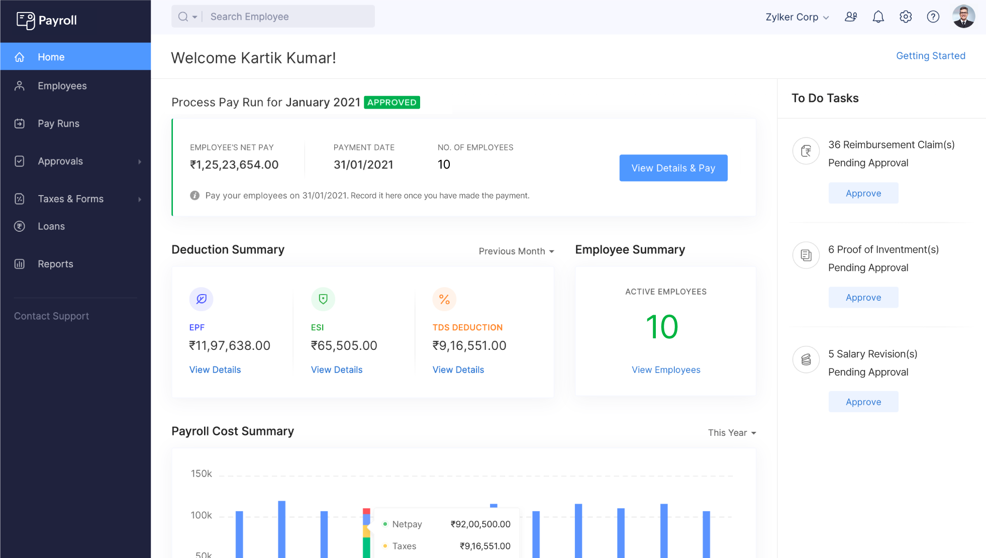 Free Payroll Software For Small Businesses in India | Zoho Payroll Free Payroll Software For Small Businesses in India | Zoho Payroll