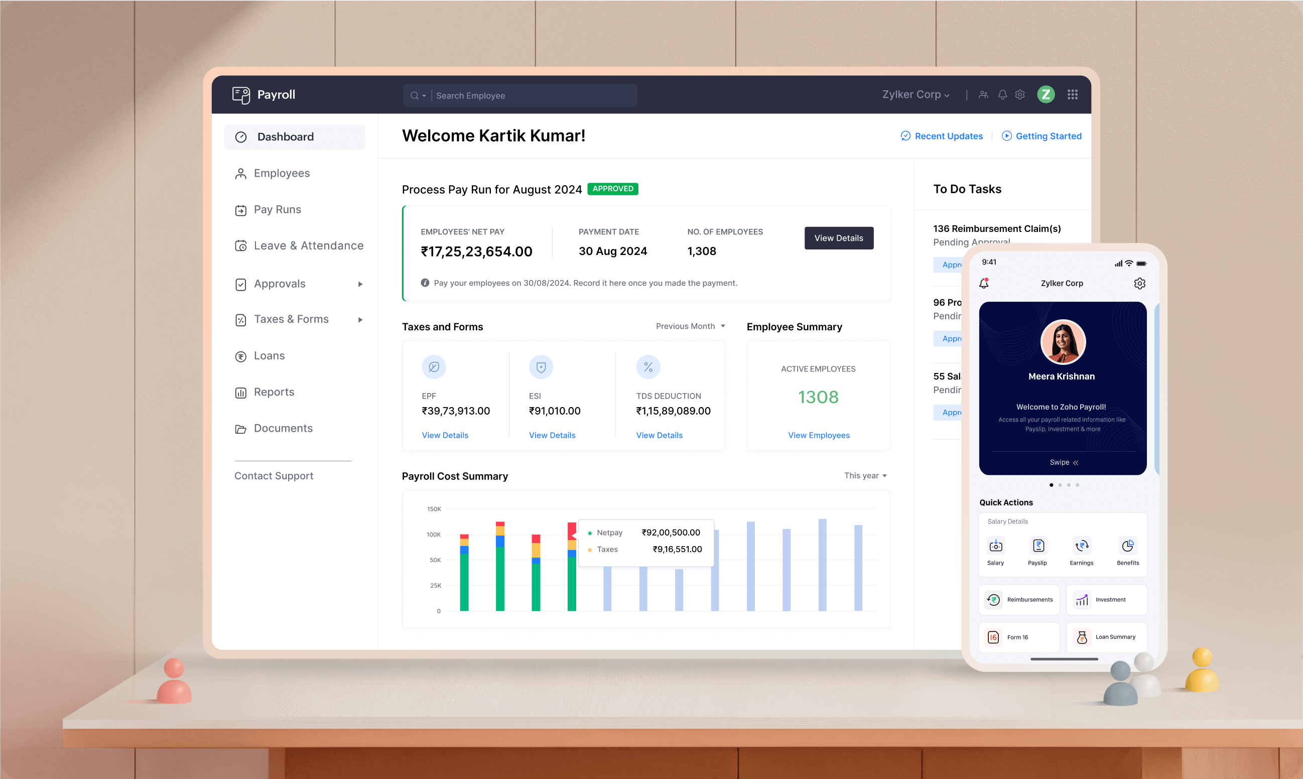 Online payroll software for India | Zoho Payroll