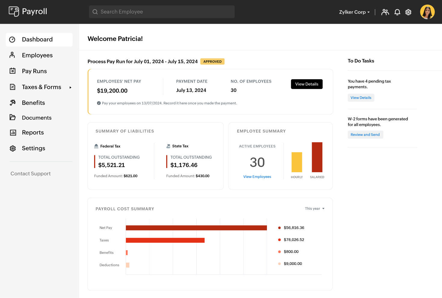 Online Payroll Software for USA | Zoho Payroll