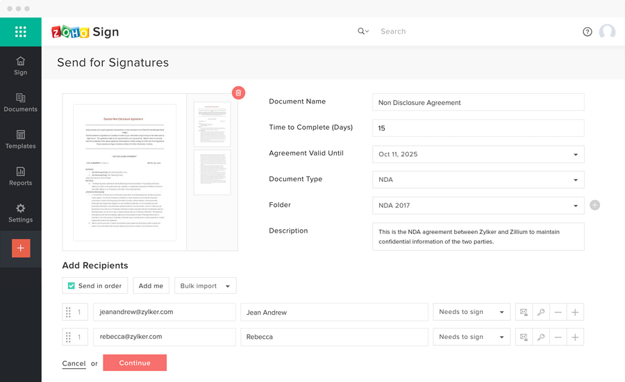 Zoho Sign : Digital Signature Software for Business Zoho Sign : Digital Signature Software for Business