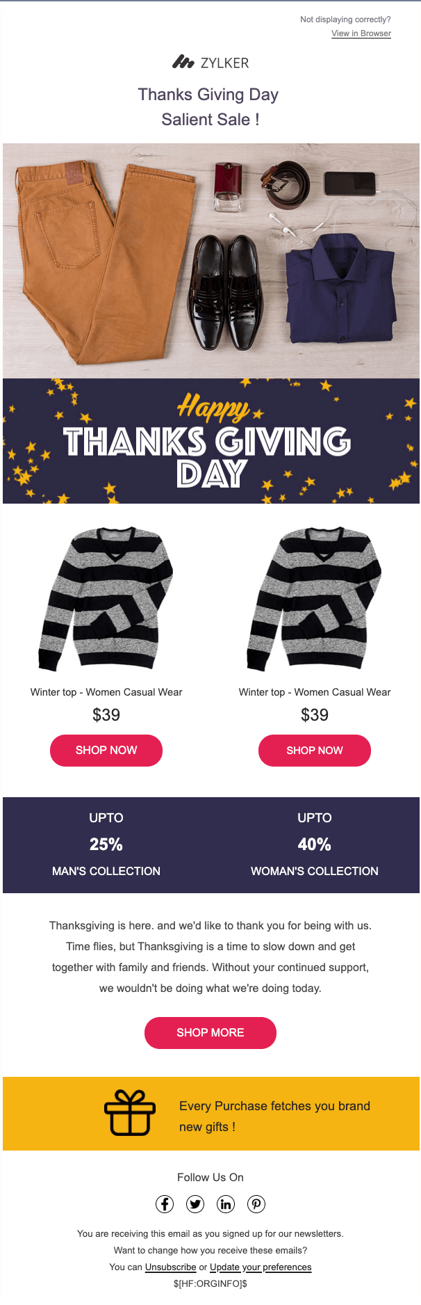 HTML Email Template Gallery | Zoho Campaigns