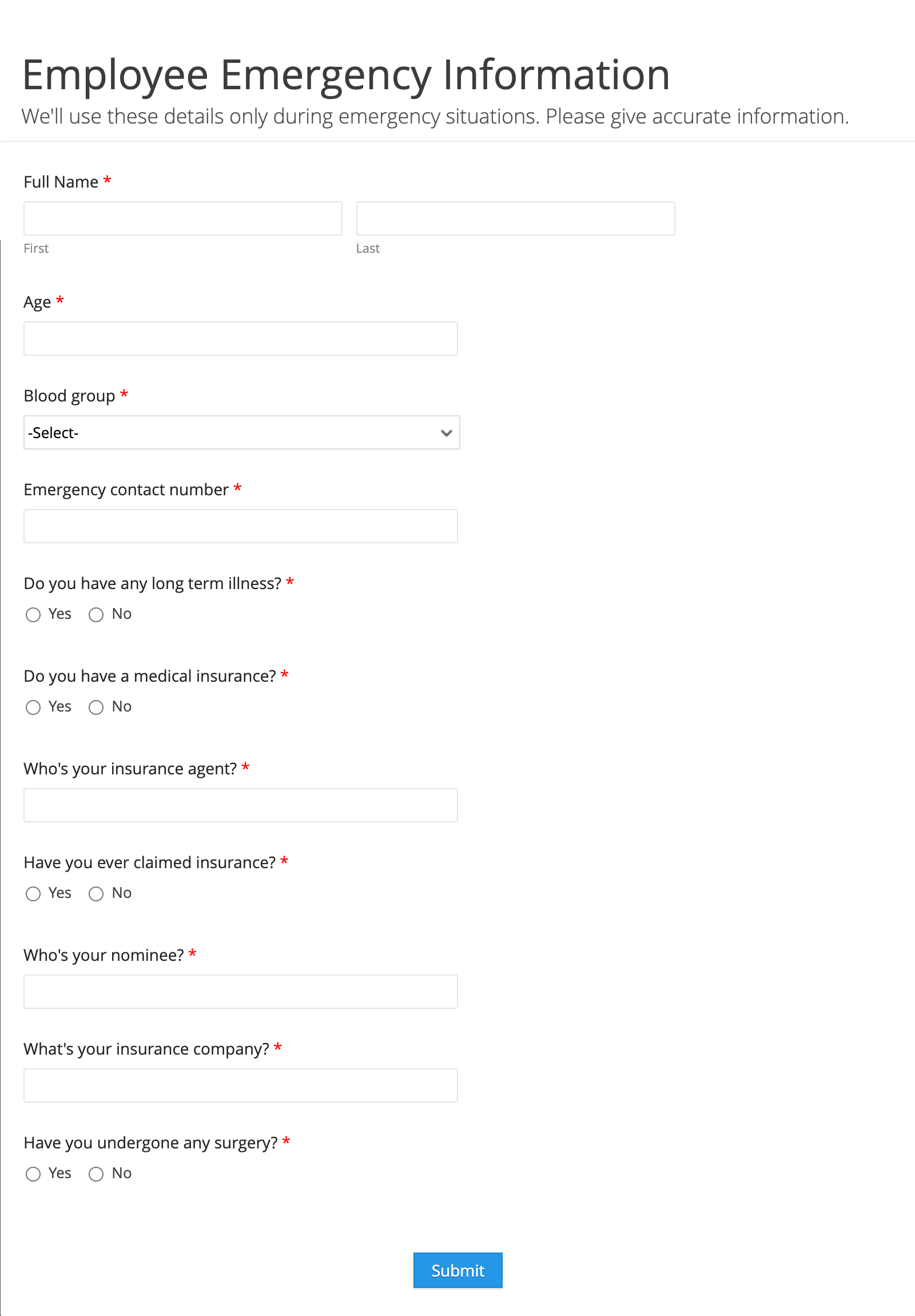 HR Form Templates - Zoho Forms