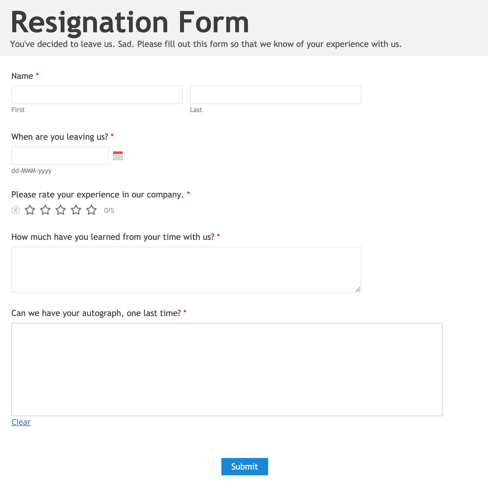 HR Form Templates - Zoho Forms