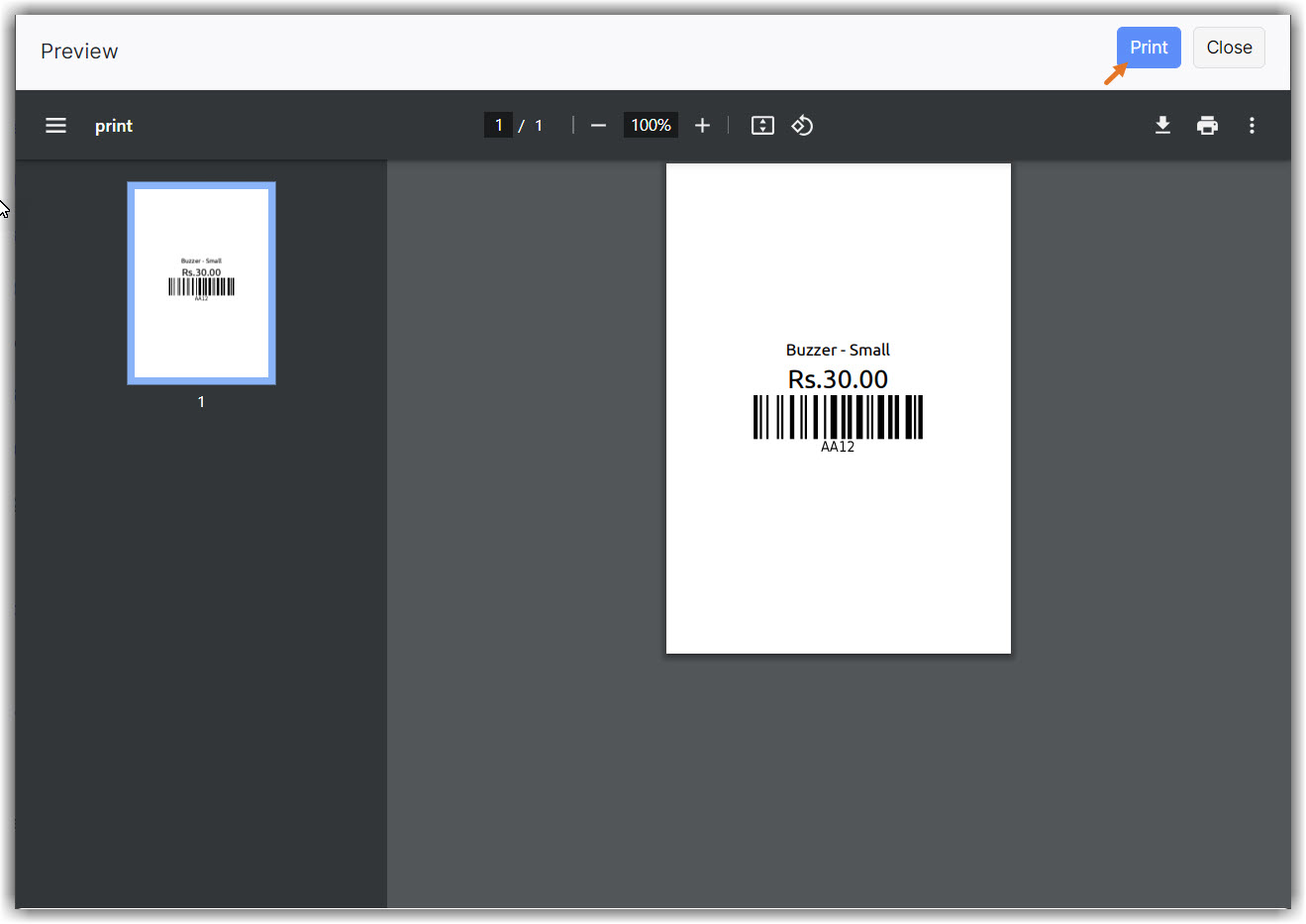 Print Barcodes | Online help - Zoho POS