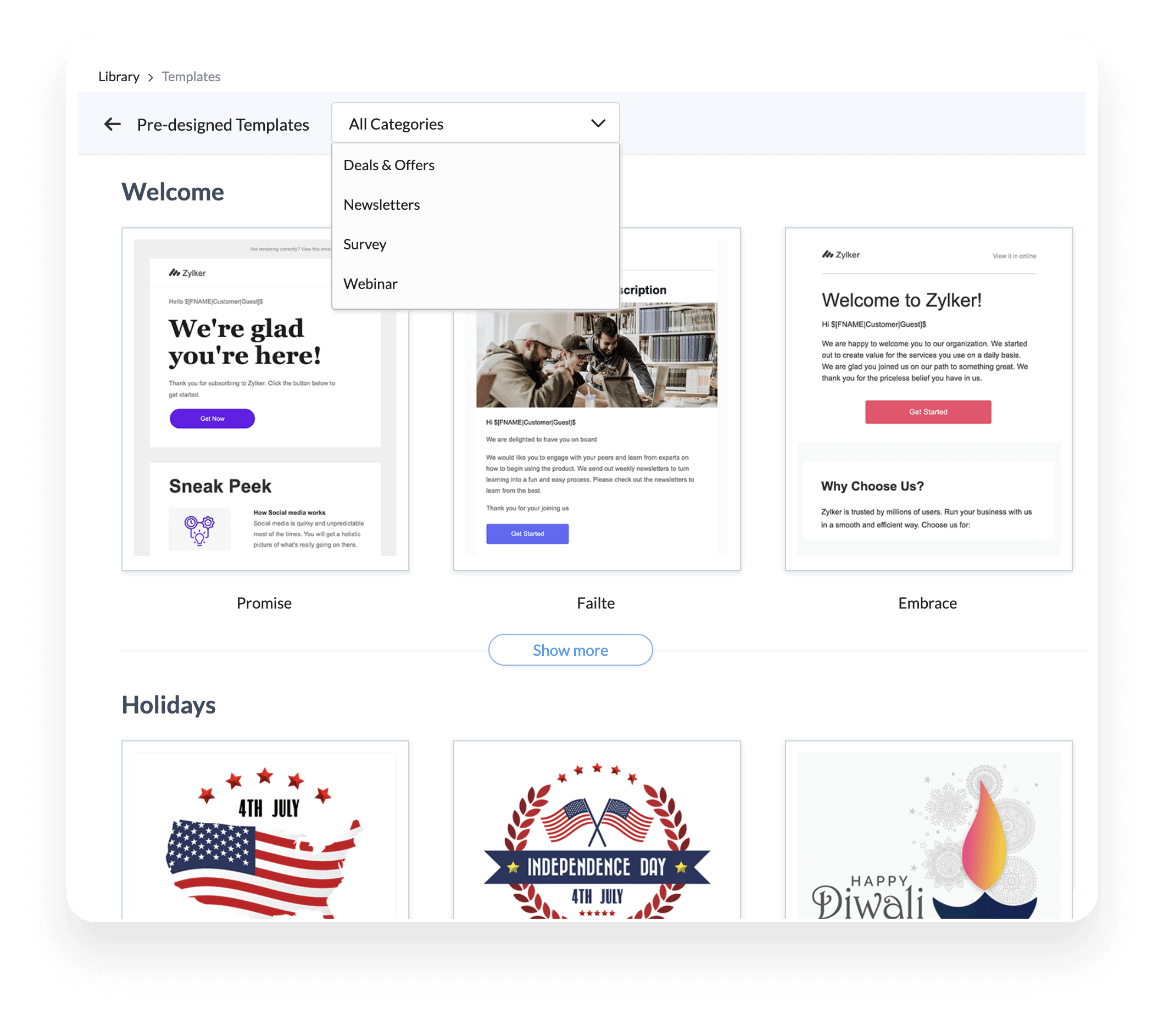 Email Marketing Features | Zoho Campaigns
