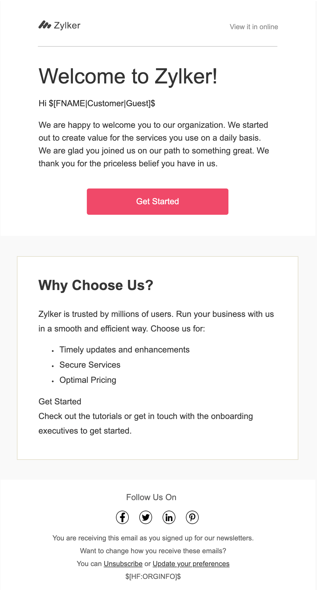 Pembuat Template Email HTML | Zoho Campaigns