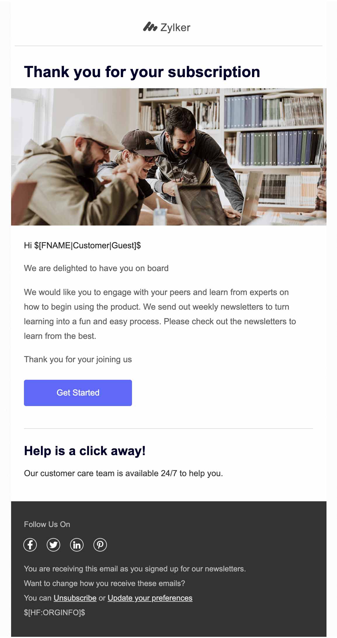 Galería de plantillas HTML de correo electrónico | Zoho Campaigns