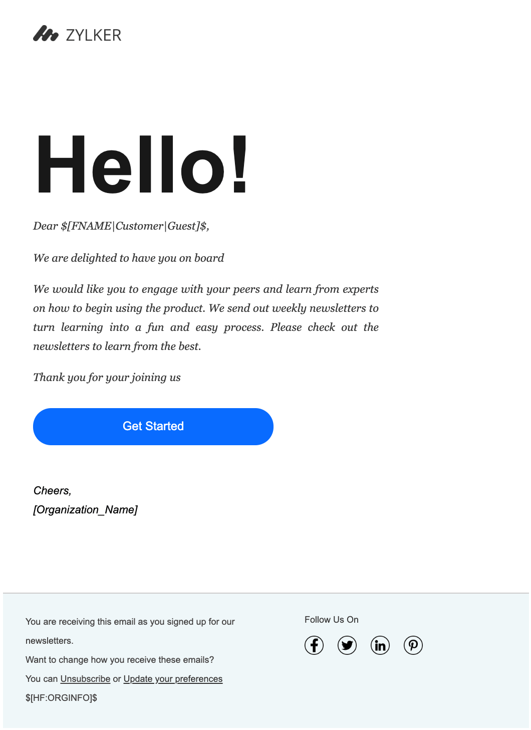 Galeria de modelos de e-mail em HTML | Zoho Campaigns