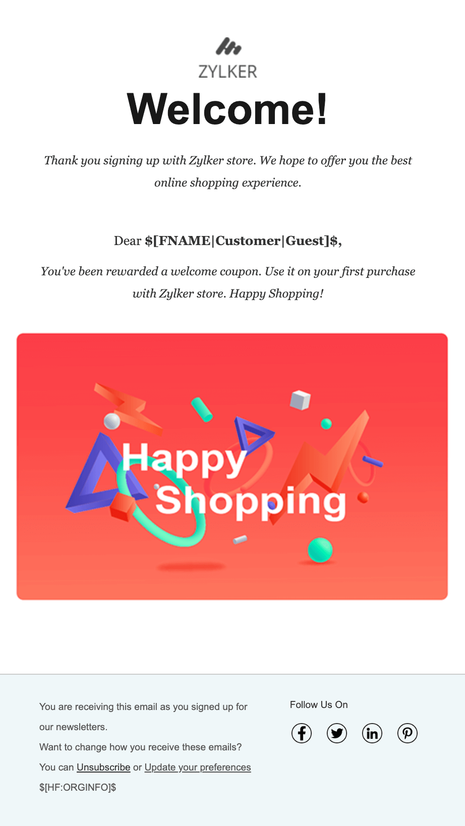 Galería de plantillas HTML de correo electrónico | Zoho Campaigns