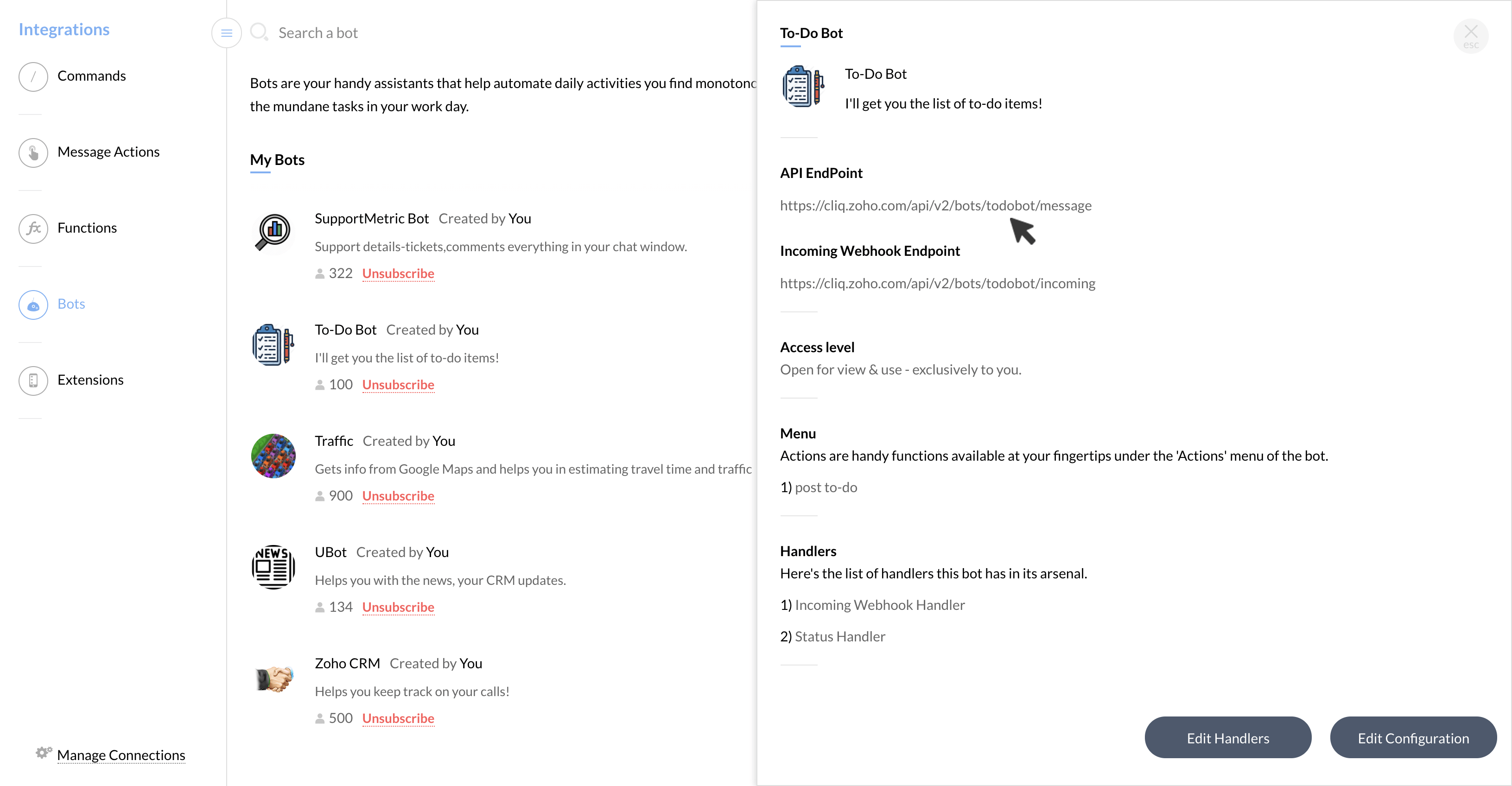 Rest API documentation | Cliq