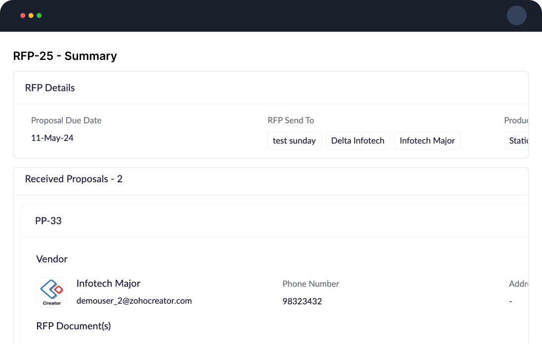 Simplify vendor management with Zoho Creator
