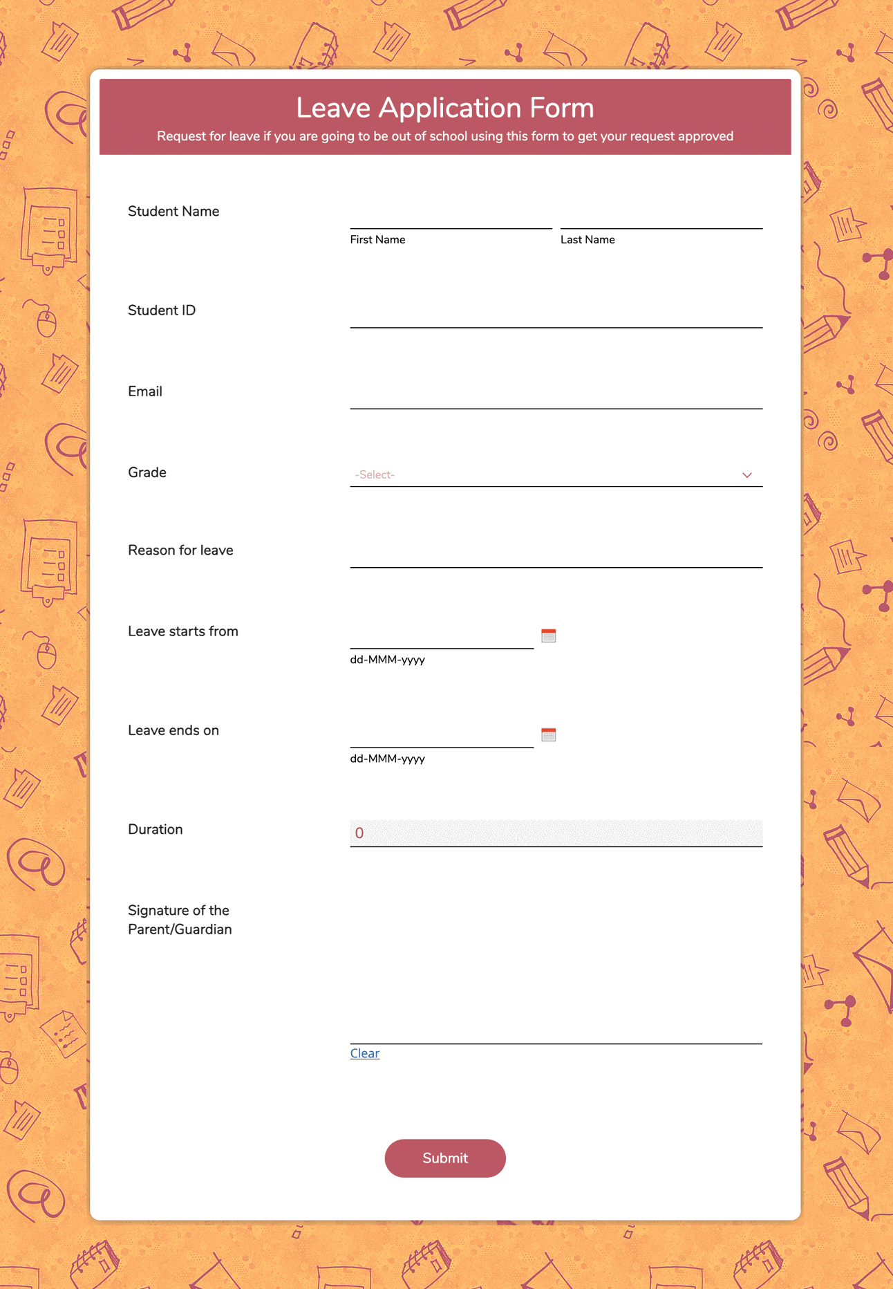 Education Form Templates - Zoho Forms