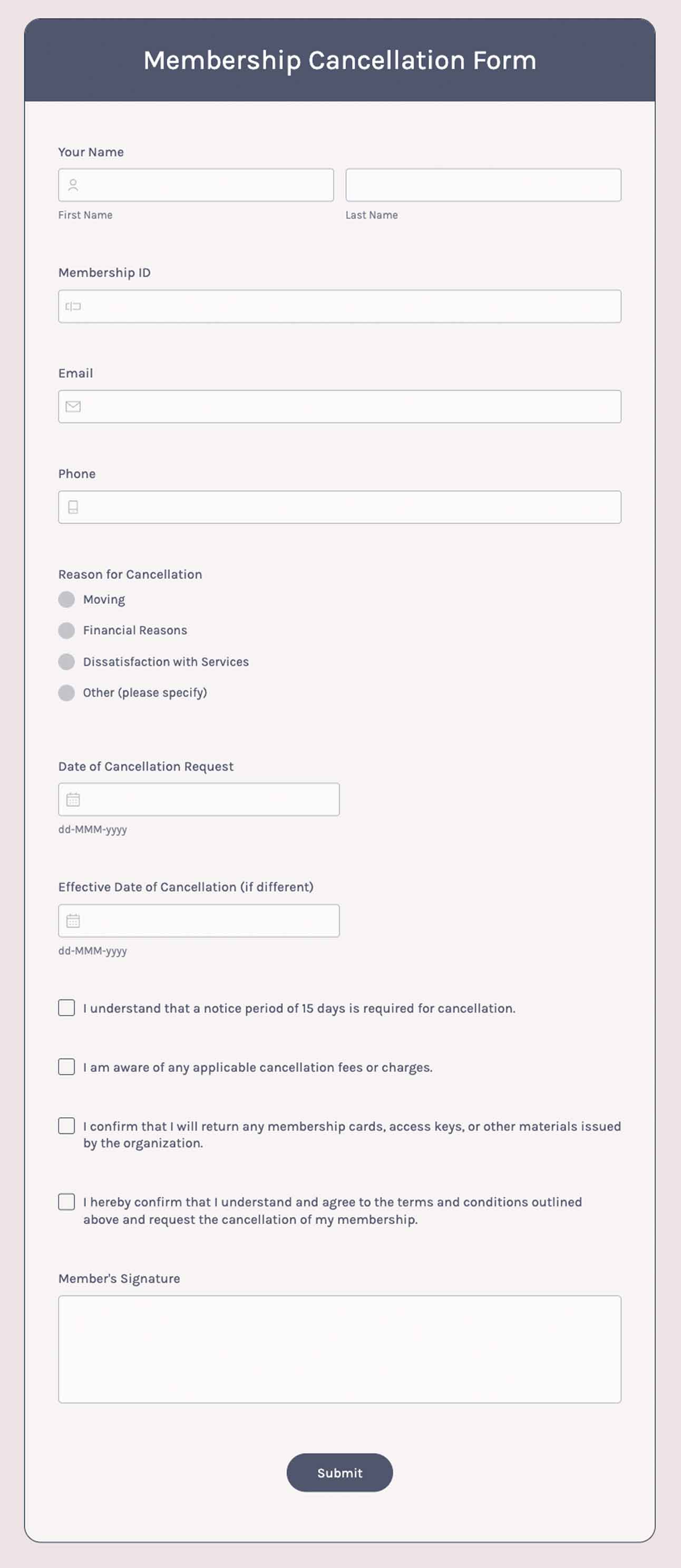 Club Membership Form Template - Zoho Forms