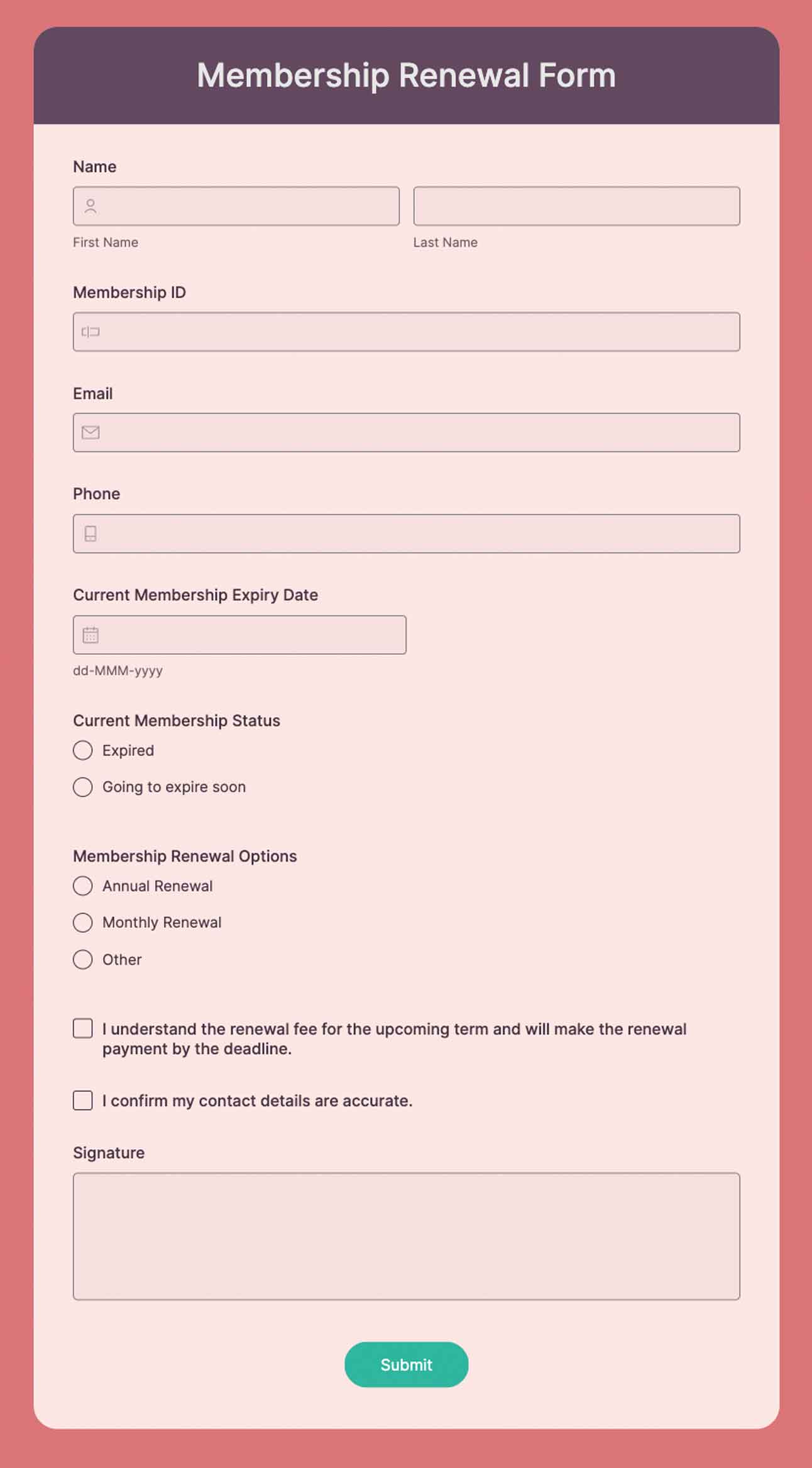 Club Membership Form Template - Zoho Forms