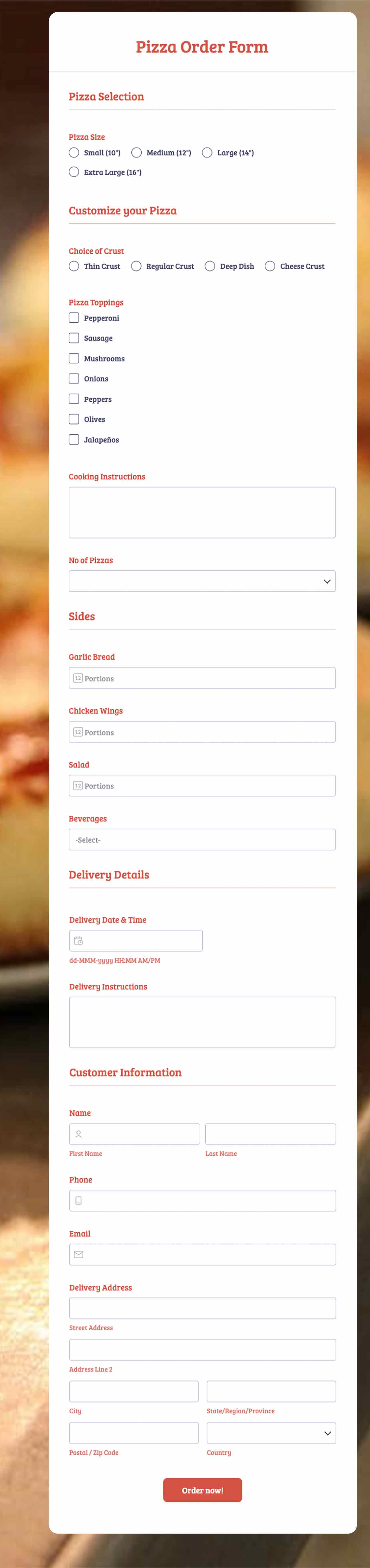 Free order form templates – Zoho Forms