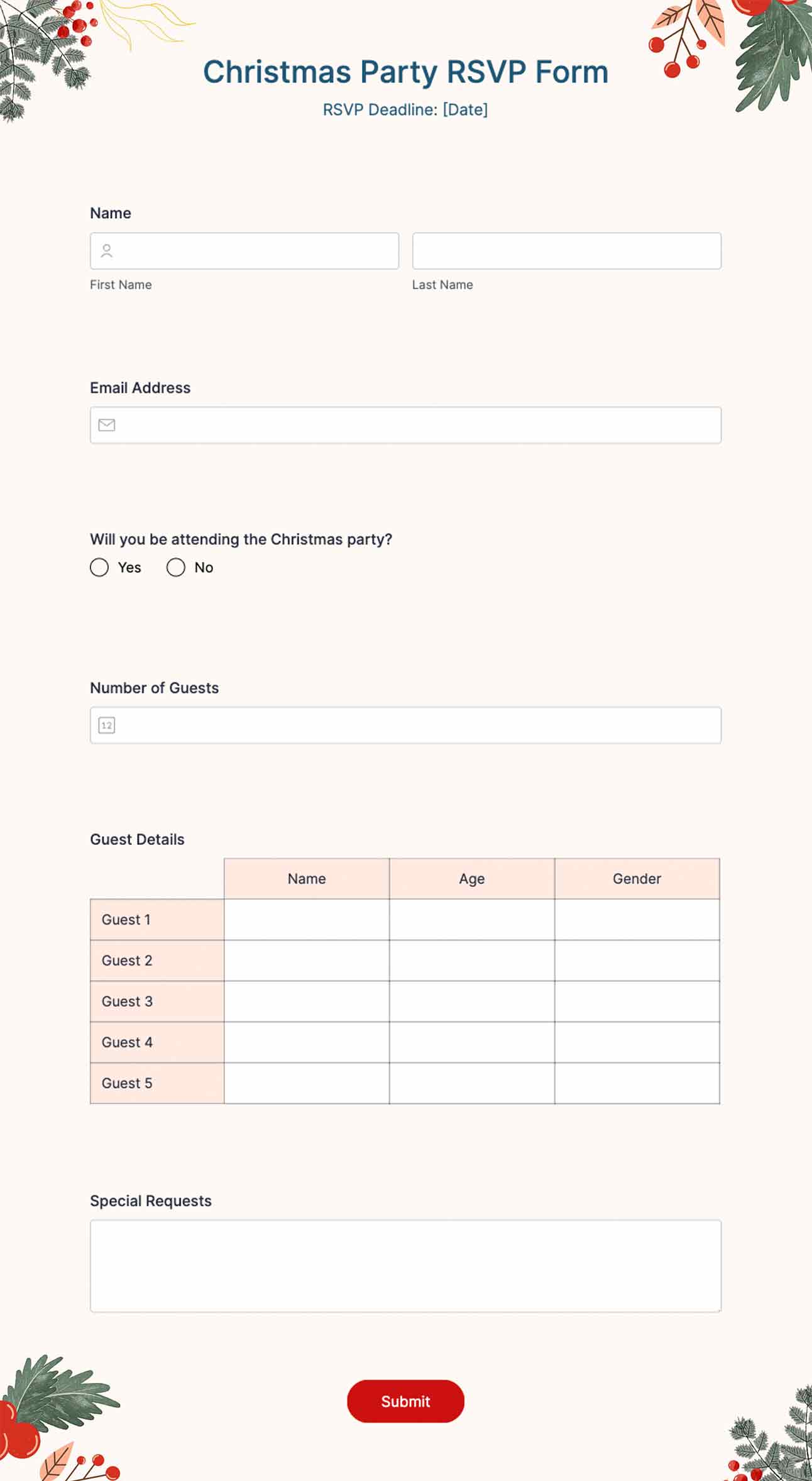 Employee Attendance Form Template - Zoho Forms