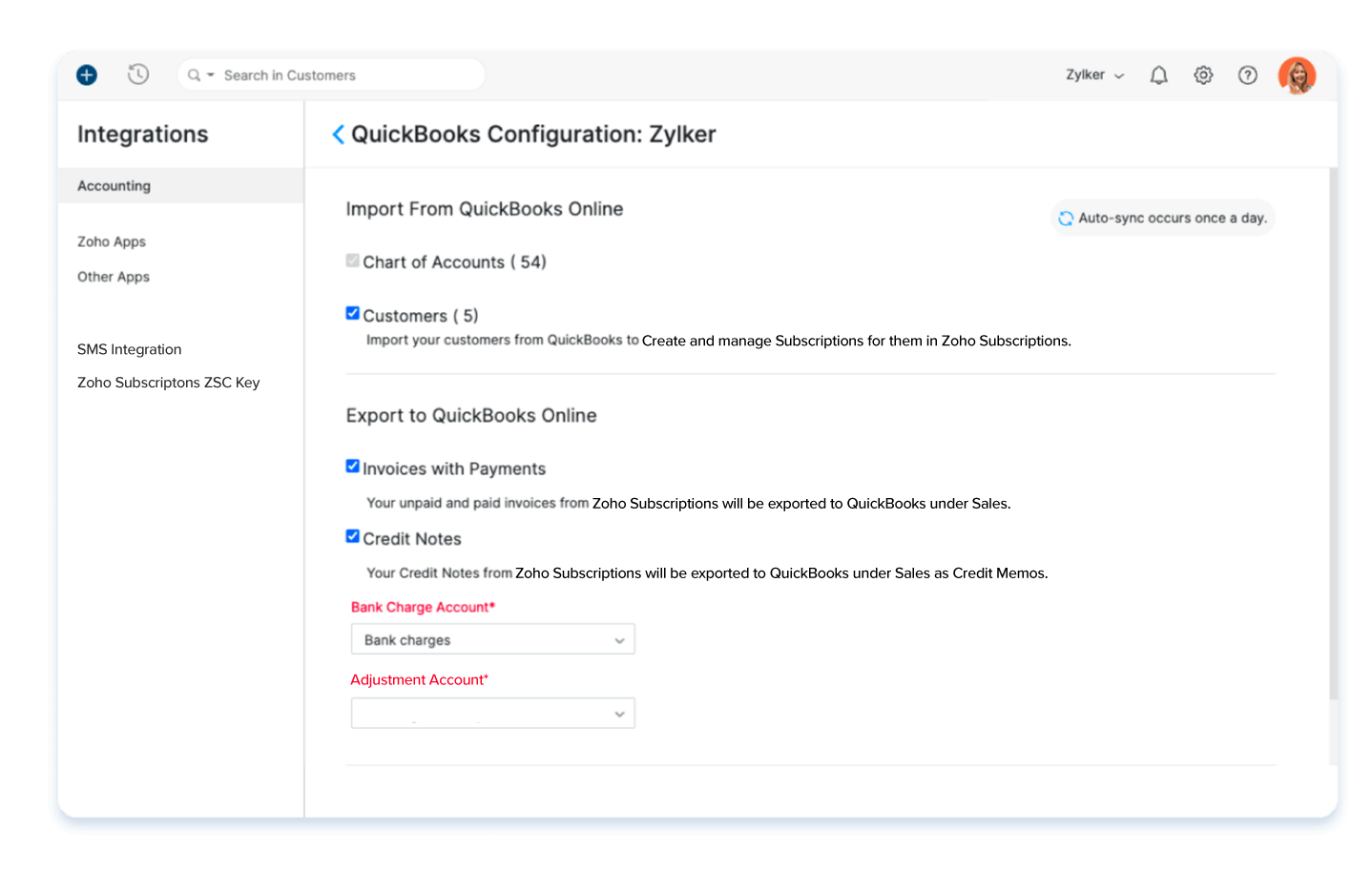 Subscriptions integration - QuickBooks Online | Zoho Subscriptions