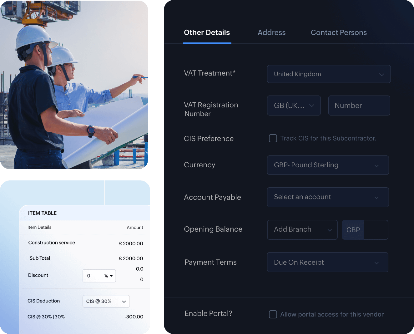 Construction Industry Scheme with Zoho Books