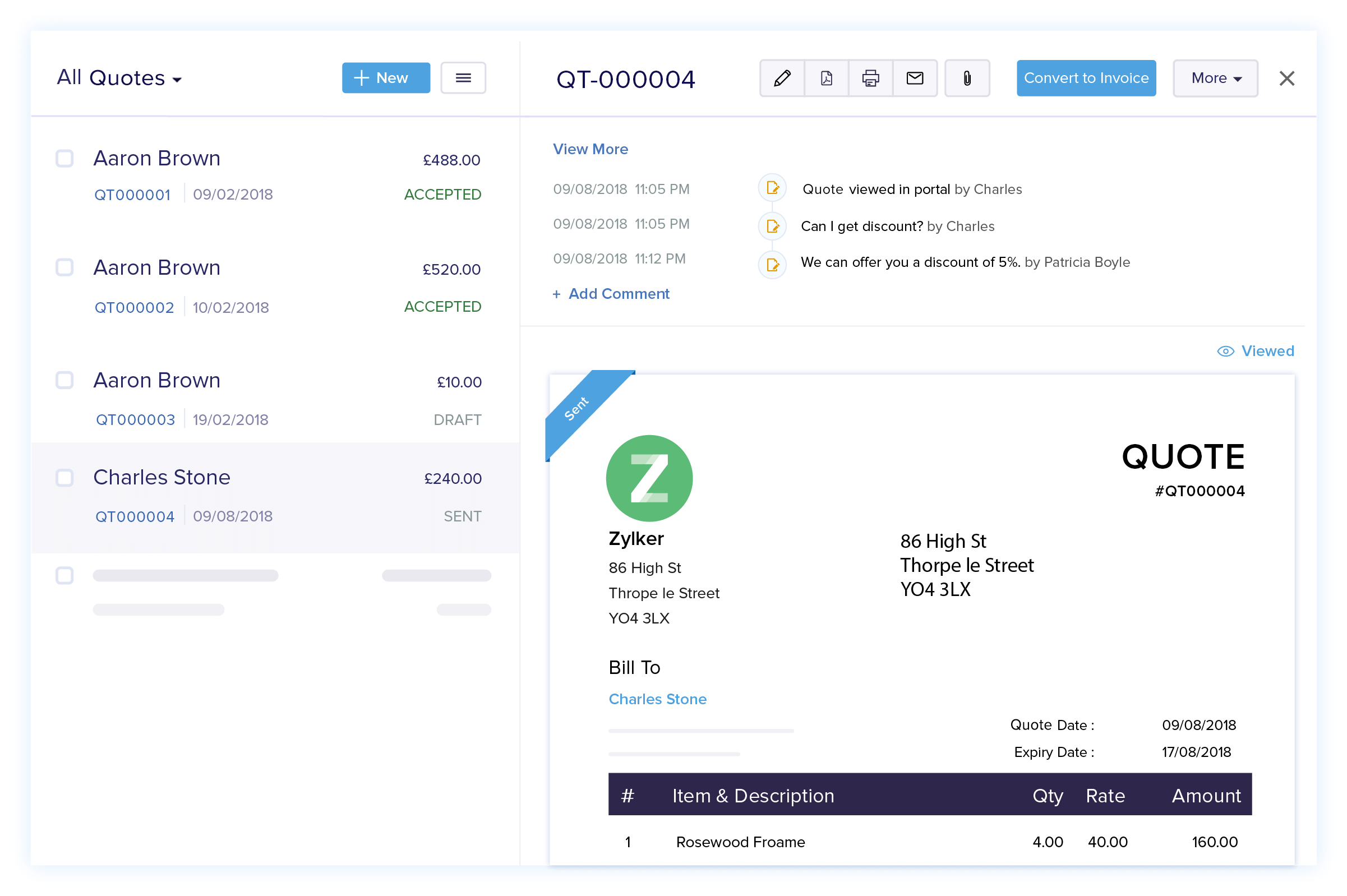 Quote & Invoice Software | Online Invoicing & Estimating App - Zoho Books
