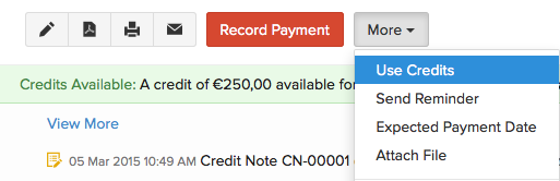 Credit Note | Help | Zoho Books