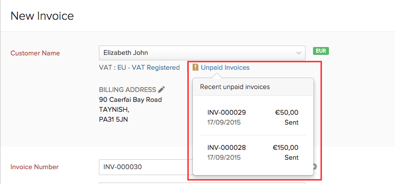Invoices | Help | Zoho Books