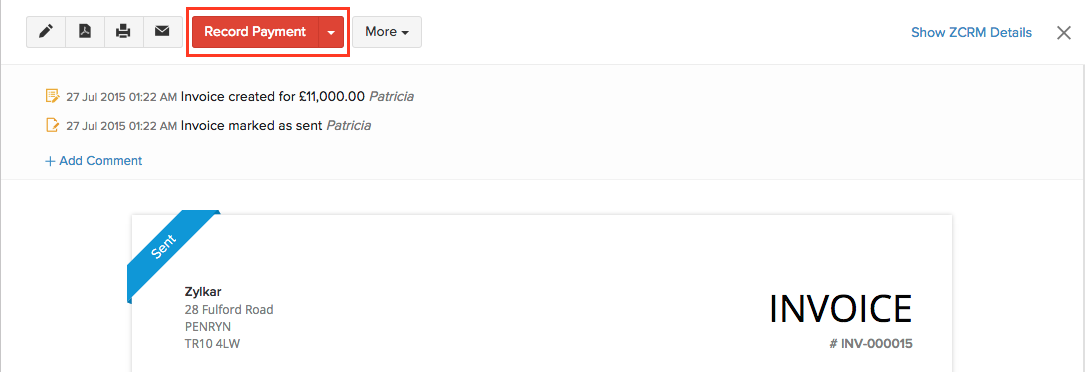 Invoices | Help | Zoho Books
