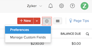 Invoice Preferences - Add custom fields, Configure invoice and payment settings | Help - Zoho ...